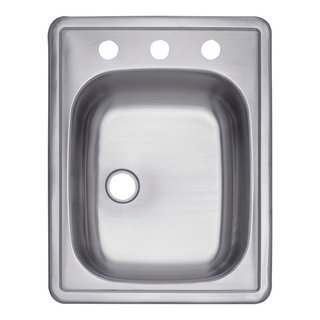 Carefree Stainless Steel Single Bowl Self-rimming Bar Sink,Satin Nickel ...