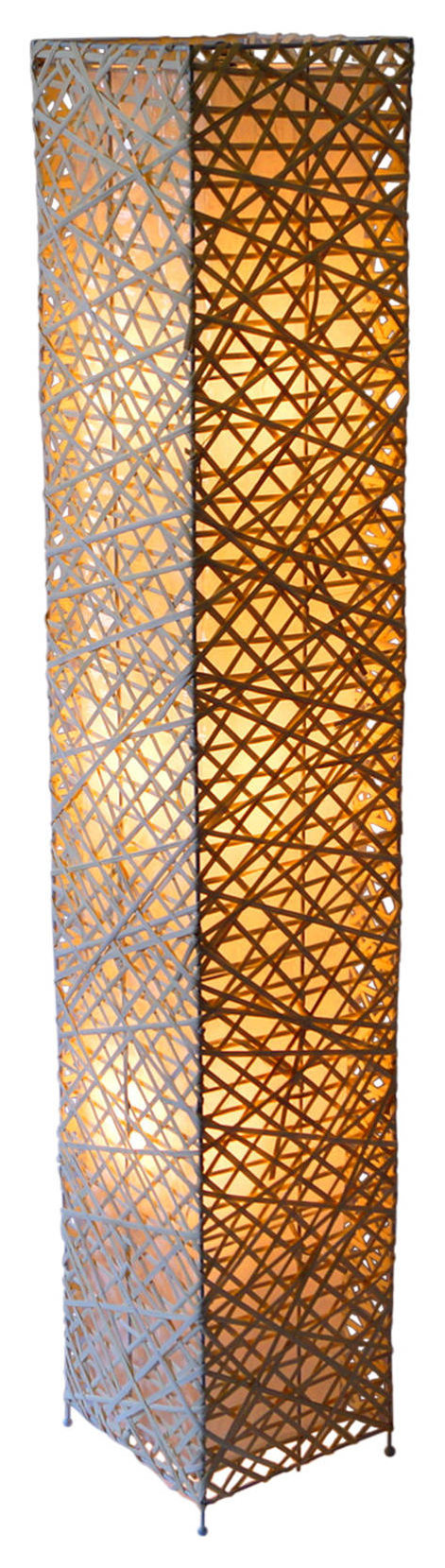 Handmade Modern Bamboo Rectangle Floor Lamp - Contemporary - Floor ...