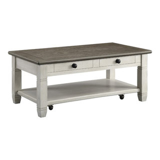 Lexicon Granby Wood 2 Drawer Coffee Table in Antique White - French ...