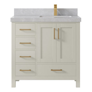 Malibu 36 Right Offset Bath Vanity, 36" Right Offset - Transitional ...