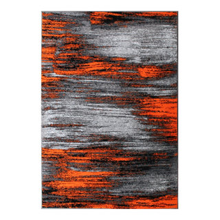 Flash Furniture Rylan 5x7 Abstract Area Rug, Orange, ACD-RGTRZ863-57-OR ...