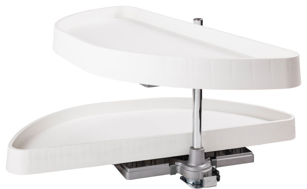 Half-Moon Lazy Susan Set with White Plastic Trays (3 sizes), 35 ...