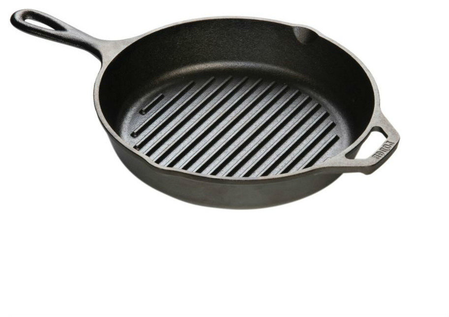 Lodge L8GP3 Pre-Seasoned Cast Iron Raised Rib Grill Pan, 10.25 ...