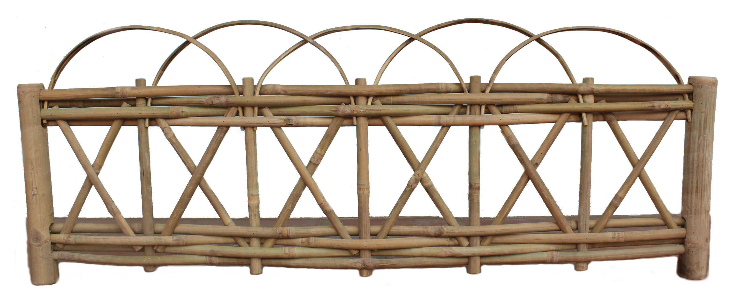 Woven Bamboo Edging Criss Cross Panel With Loop Top - Asian - Home ...