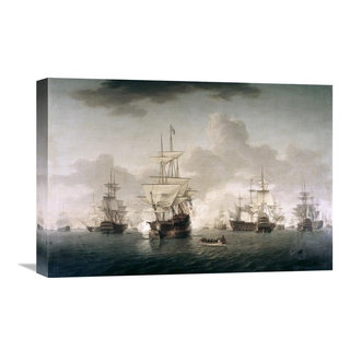 "Admiral Lord Howe Joining His Flagship" Artwork, 22" x 15", 22" x 15. ...