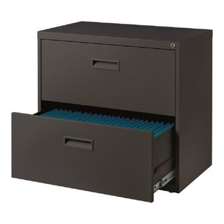 Pemberly Row 2 Drawers Lateral Gray Metal Filing Cabinet Pre-assembled ...