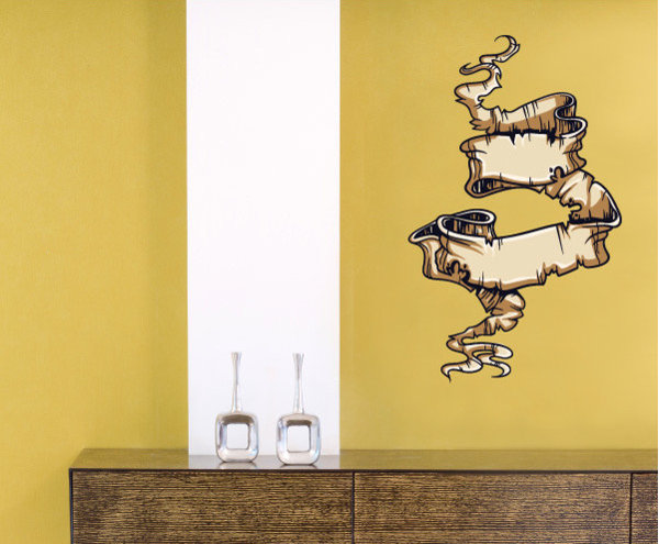 Scroll Vinyl Wall Decal ScrollUScolor006, 36 in. - Contemporary - Wall ...