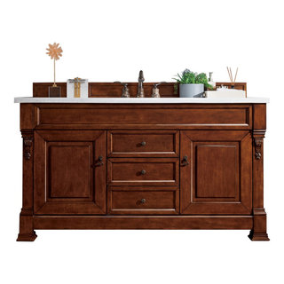 Brookfield 60" Warm Cherry Vanity - Traditional - Bathroom Vanities And ...