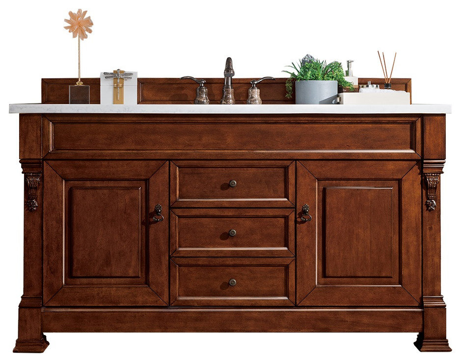 Brookfield 60" Warm Cherry Vanity - Traditional - Bathroom Vanities And ...