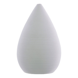 Bellied Round Vase, Narrow Mouth, Ribbed, Small - Transitional - Vases ...