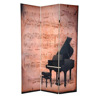 6' Tall Double Sided Music Room Divider, Piano/Phonograph ...