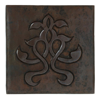 Twisting Vine Design Copper Tile, 2x2 - Traditional - Wall And Floor ...