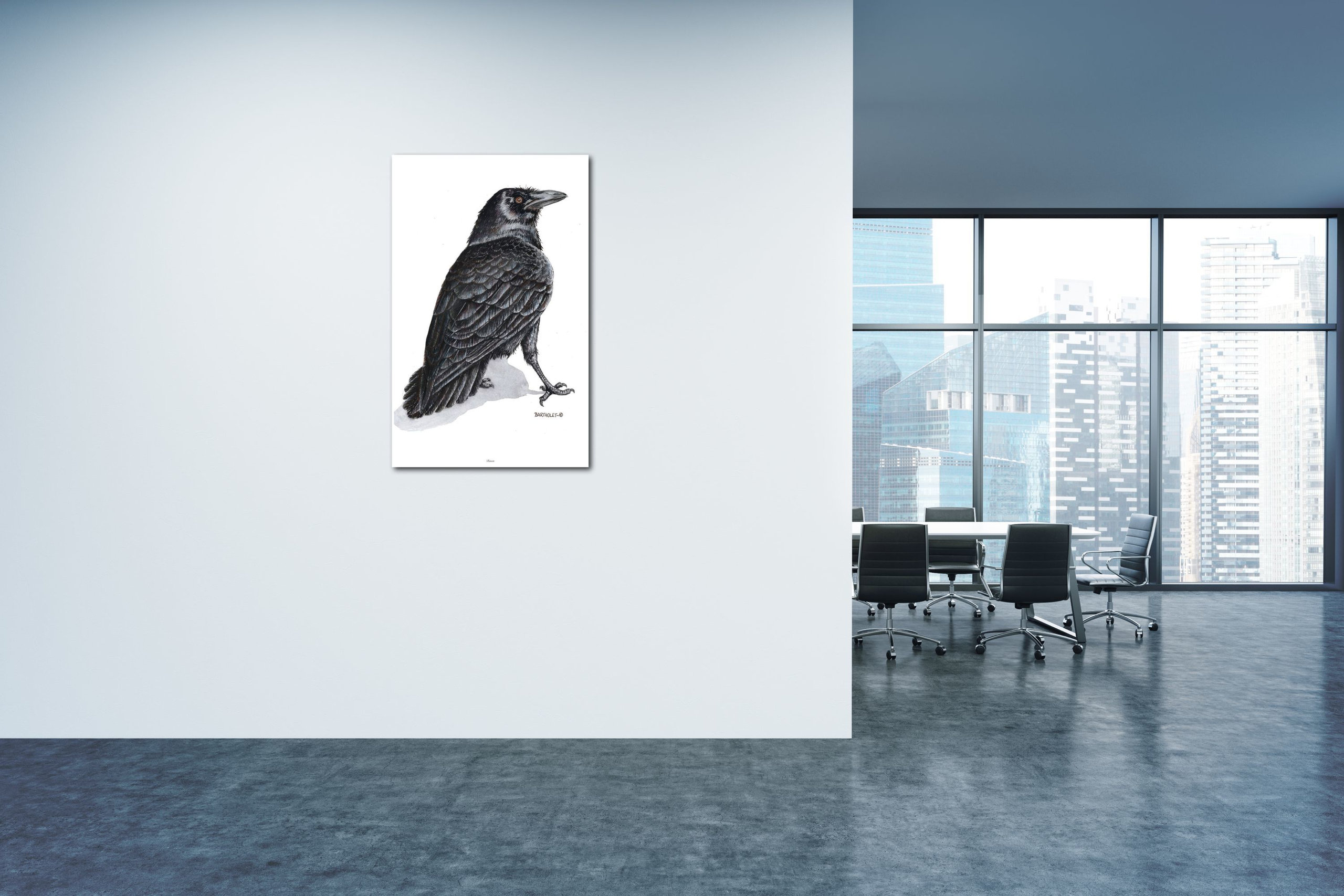 by Artist Dave Bartholet Raven Art Print, 24"x36" - Contemporary ...