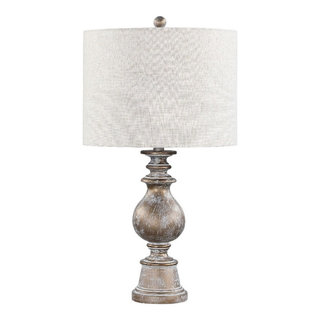 Coaster Brie Fabric Drum Shade Table Lamp in Oatmeal and Antique Gold ...