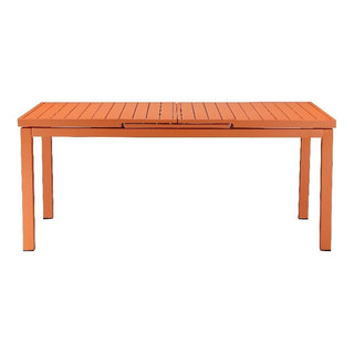Pangea Home Miami 30x95" Modern Aluminum Extension Table in Orange ...