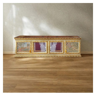 Italian Ivory Gold TV Stand & Entertainment Center - Victorian ...