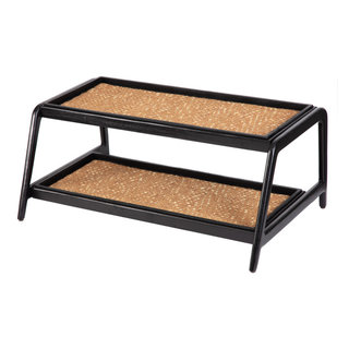 Double-Tier Stand, 3-Pair Rubber Boot Trays - Midcentury - Shoe Storage ...