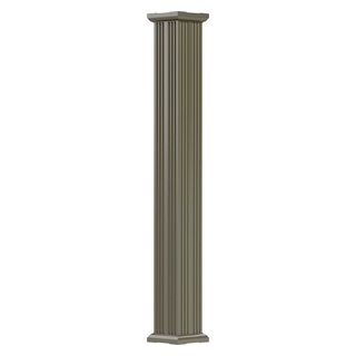 3" x 8' Endura-Aluminum Column, Square Shaft, Gloss White Finish, 6 ...