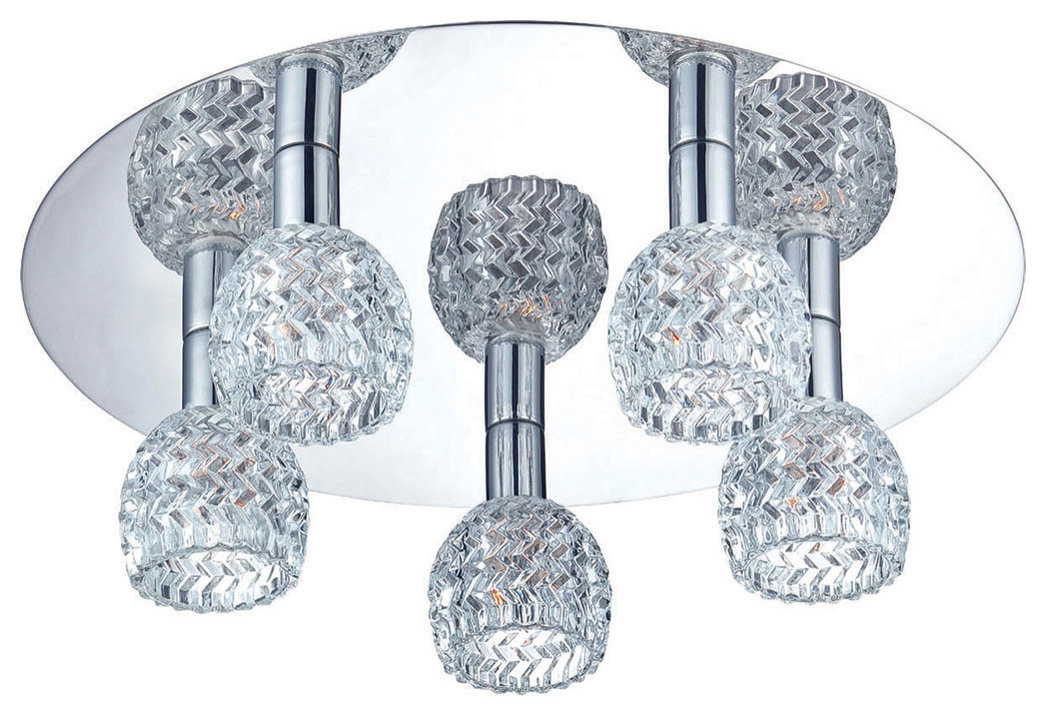 Eurofase 25731019 Five Light Flushmount Wave Chrome - Contemporary ...