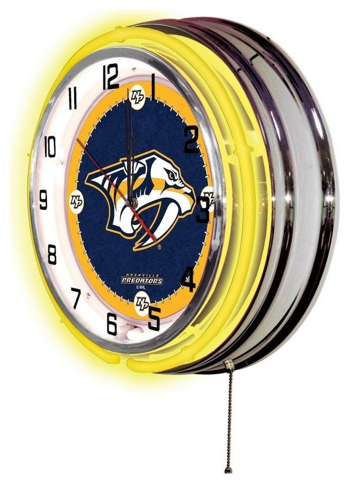 Nashville Predators 19" Neon Clock - Contemporary - Wall Clocks - by ...