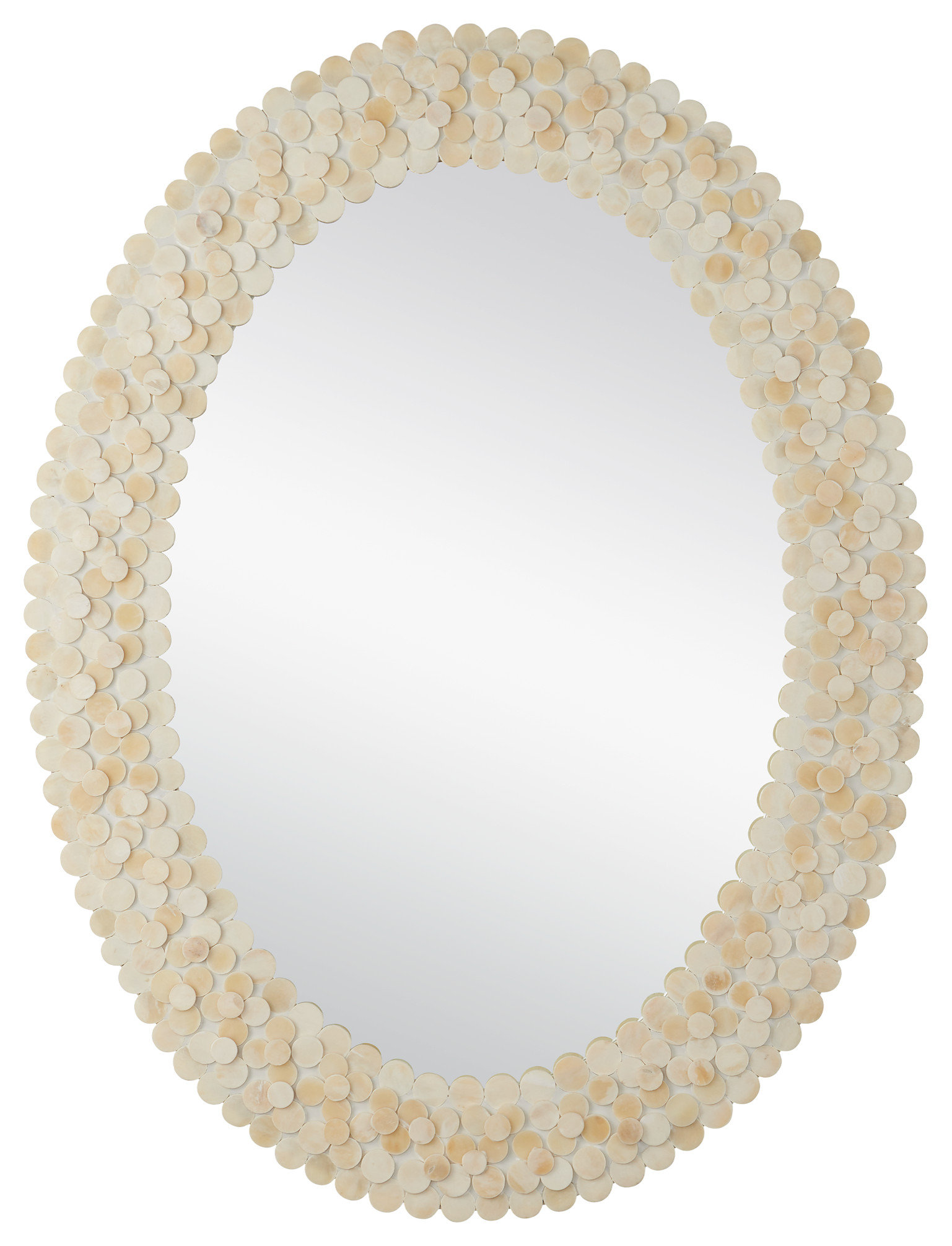 Merriam Elegant Ivory Oval Bone Frame Wall Mirror - Contemporary - Wall ...