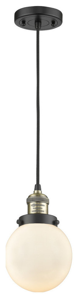 Innovations 1-LT Beacon 6" Mini Pendant - Black Antique Brass ...