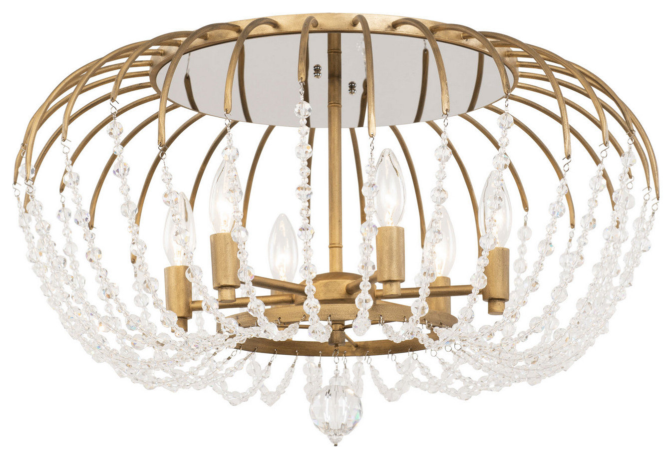 Voliere 6-Light Semi-Flush Mount, Havana Gold - Contemporary - Flush ...