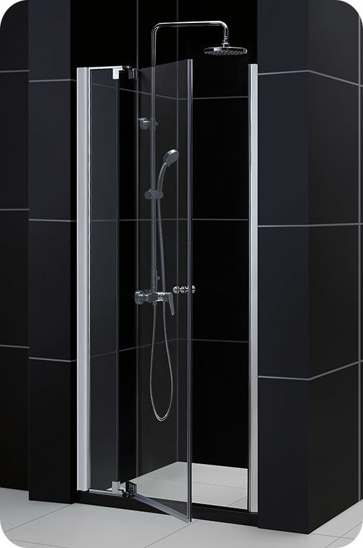 DreamLine Allure 59 in Frameless Pivot Shower Door, Clear Glass Door ...