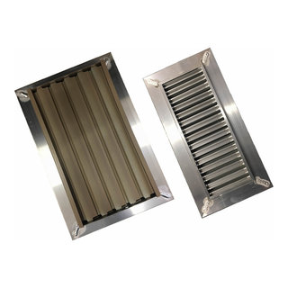 Chameleon Tile and Hardwood Vent Floor Registers With Air Dumper, 4"x10 ...