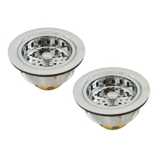 Two Wing Nut Style Large Kitchen Basket Strainer, Satin Nickel ...