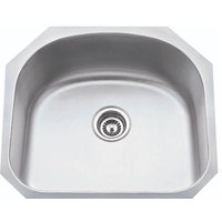 Stainless Steel 23 1/4" 18-Gauge Single Bowl D-Shaped Undermount ...