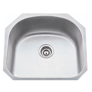 Stainless Steel 23 1/4" 18-Gauge Single Bowl D-Shaped Undermount ...