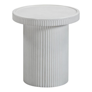 Darcy White Concrete Side Table - Contemporary - Side Tables And End ...