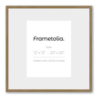 Brushed Gold Narrow Width Wall Frame, 20" x 20" - Wide Mat ...