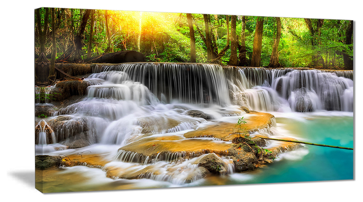 "Wide View of Erawan Waterfall" Landscape Canvas Print, 40"x20 ...