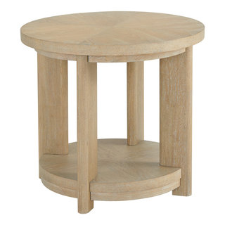 Sheridan Sand Dune Round Accent Table - Transitional - Side Tables And ...