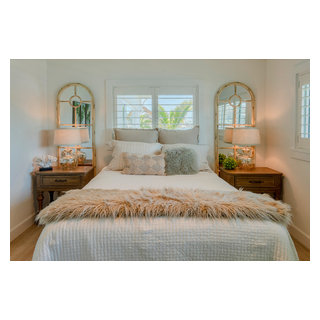 Rustic Nightstands and Faux‑Fur Accent - Beach Style - Bedroom - Tampa ...