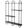 Decimus Black Metal Wall Mounted 3 Tiered Shelving Unit - Industrial ...