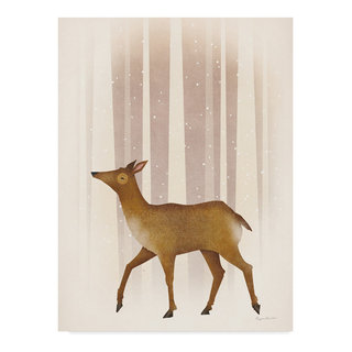 Ryan Fowler 'Snowy Doe' Canvas Art, 14"x19" - Rustic - Prints And Posters - by Trademark Global ...
