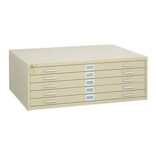 Safco 5 Drawer Metal Flat Files Cabinet for 30" x 42" Documents in ...