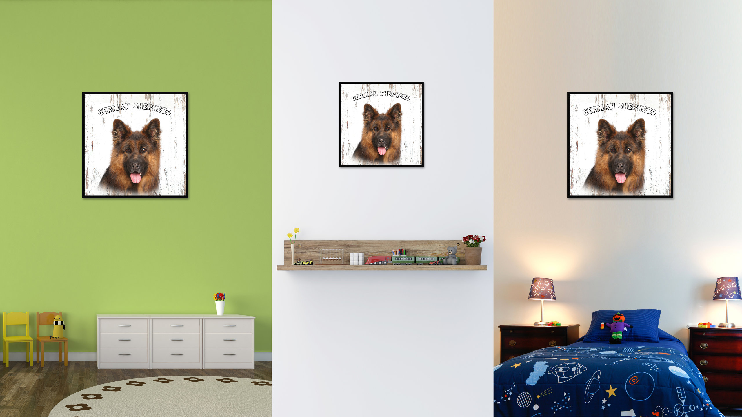 German Shepherd Dog Canvas Print, 7"x7", 15"x15" - Contemporary ...