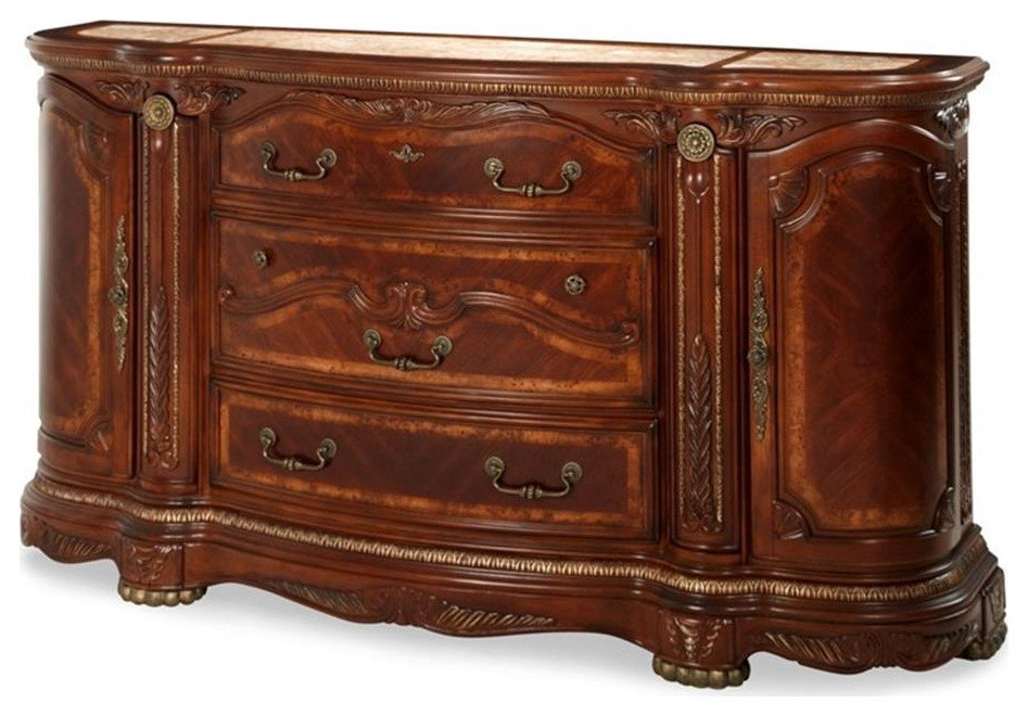 Michael Amini Cortina Wood Dresser in Honey Walnut - Dressers - by ...