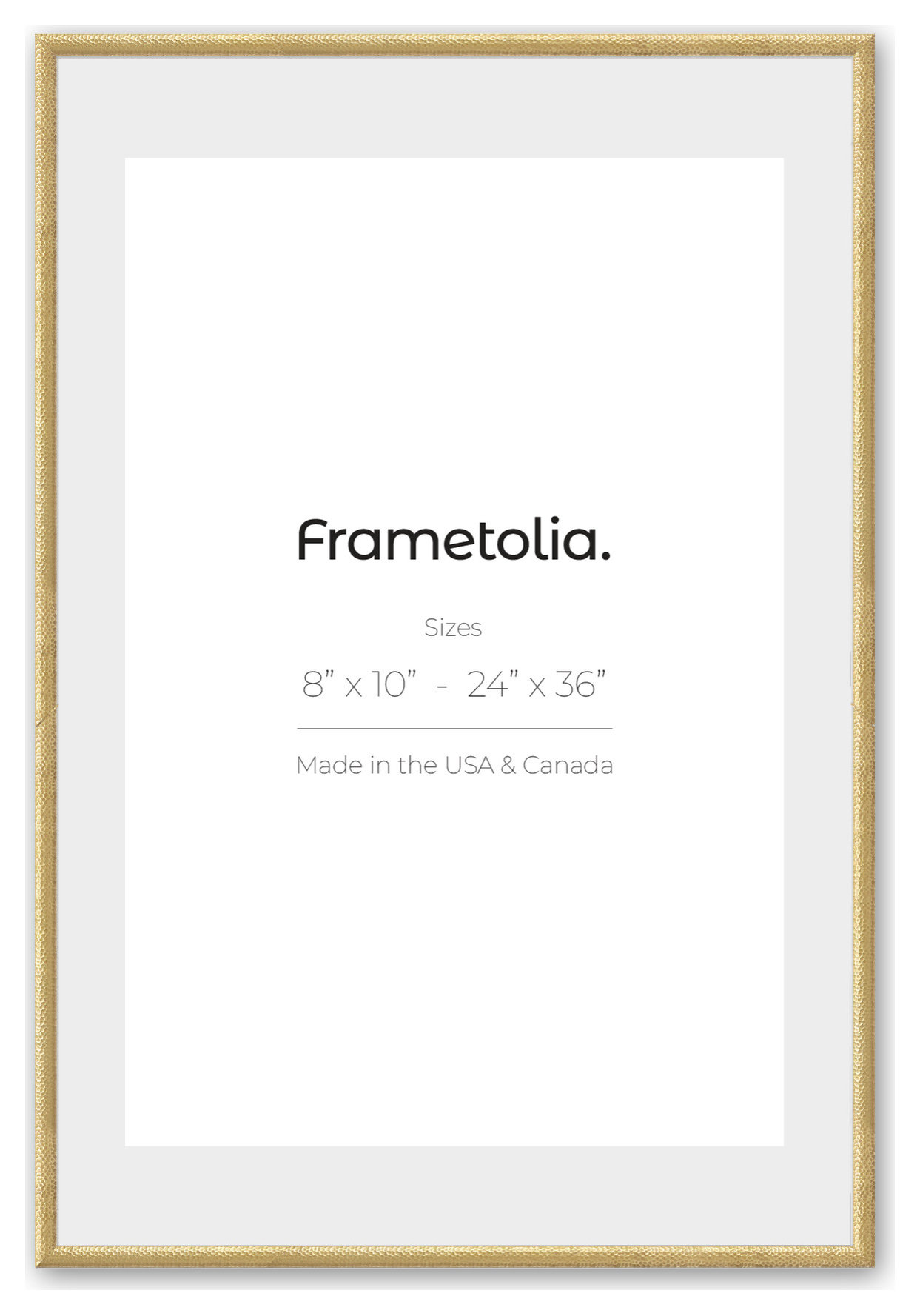 Hammered Gold 1" Vintage Gallery/Picture Frame with Bright White Mat ...