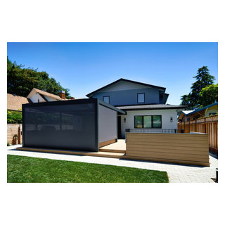 Louvered Pergola with Double Roof , Screens and RGB Louver Lighting ...