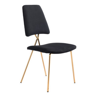 Chloe Dining Chair, Set of 2 Black/Gold - Midcentury - Dining Chairs ...
