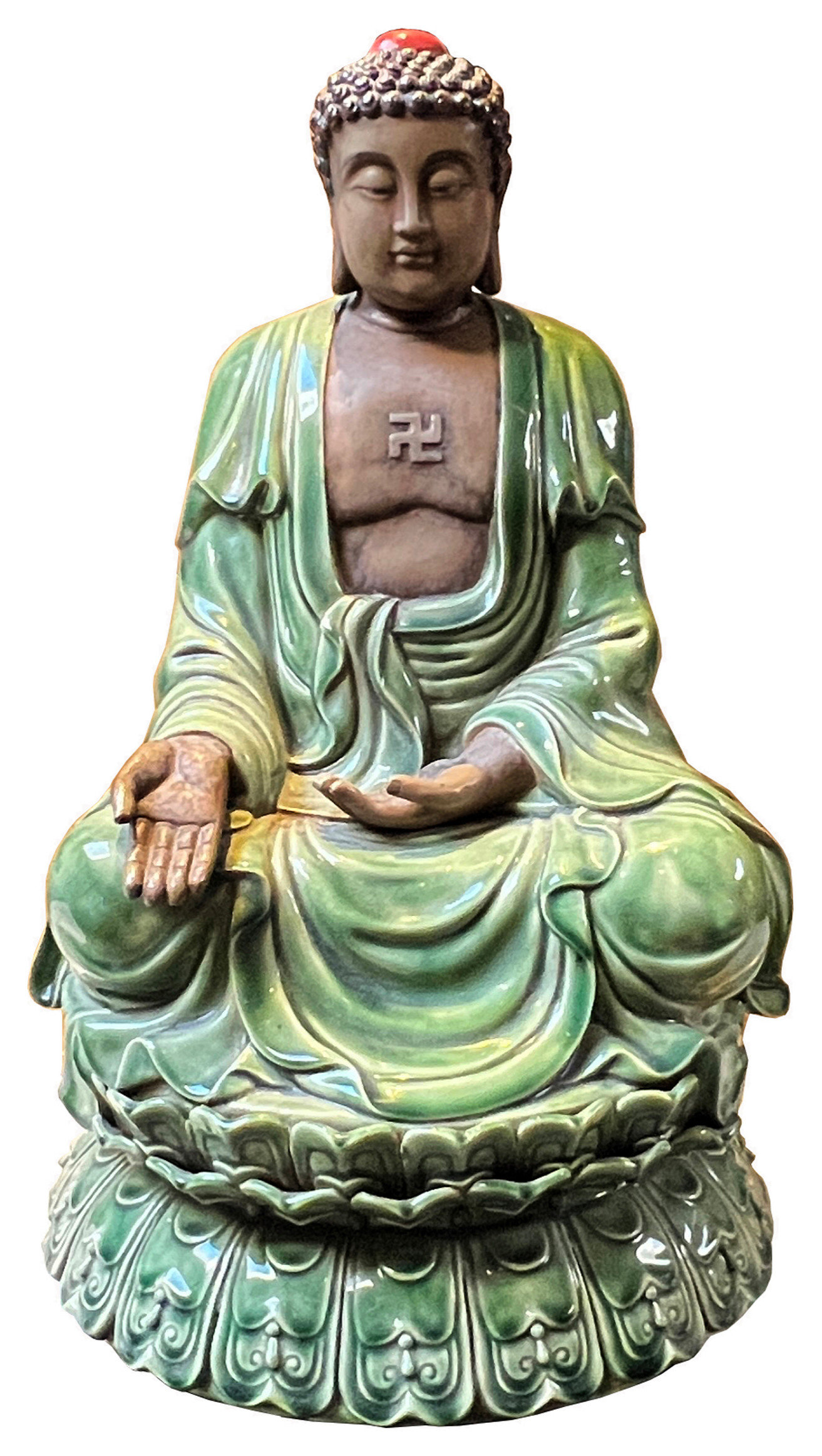 Chinese Rustic Ceramic Sitting Meditation Shakyamuni Buddha Statue ...