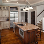 Tri Color Kitchen - Rustic - Kitchen - Huntington - by Merri Interiors ...
