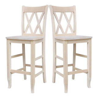 Double X-Back Bar height Stool - Transitional - Bar Stools And Counter ...