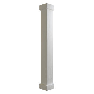 Faux Cedar Non-Tapered Square Column Wrap, Faux Iron Capital & Base, 6 ...