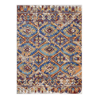 Centehua Distressed Southwestern Aztec 5x8 Area Rug in Multicolored ...